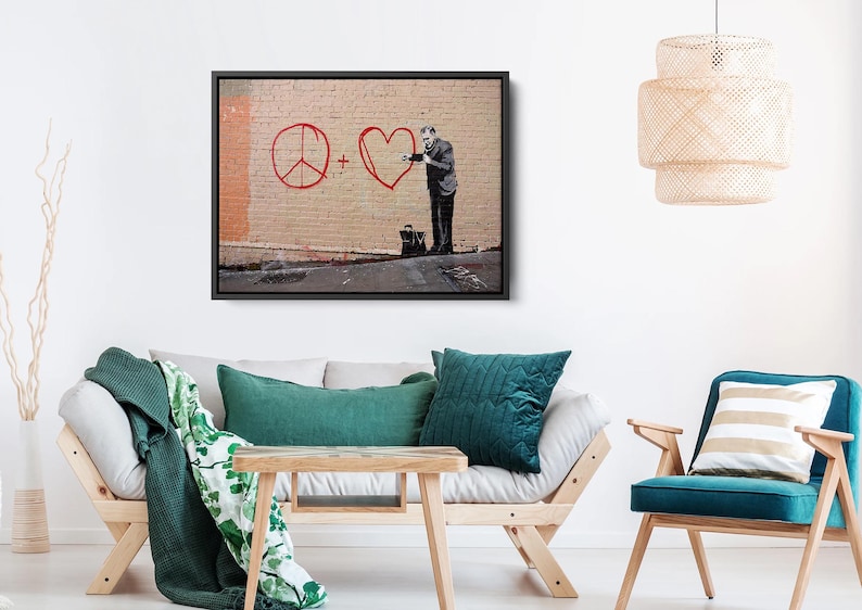 Banksy Peace and Love Doctor Canvas Art, Urban Street Pop Art Vintage ...