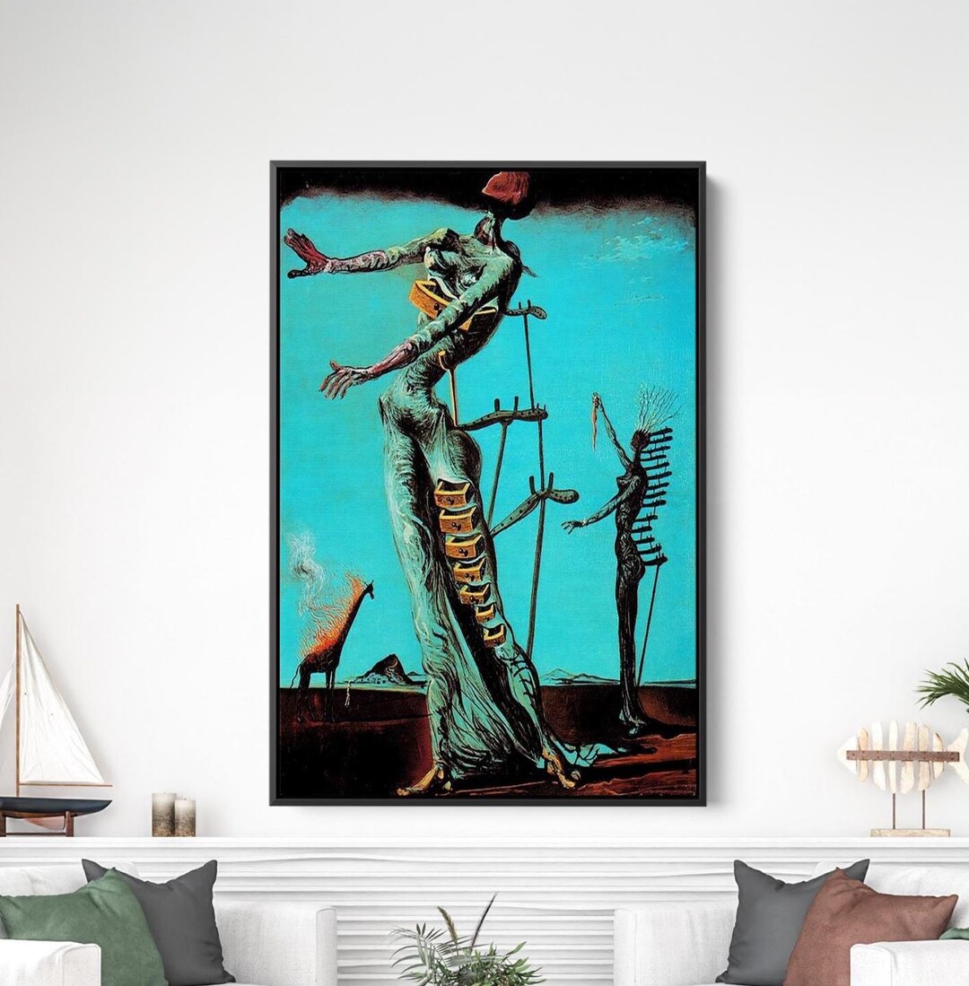 The Burning Giraffe by Salvador Dali – Surreal Canvas Wall Art, Famous ...