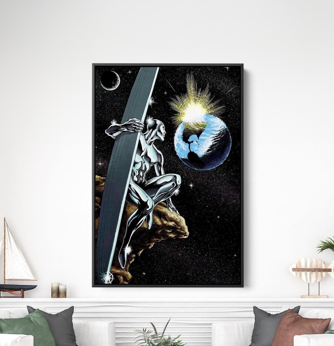 Silver Surfer Vintage Fantastic Four Comic Canvas Wall Art - Etsy
