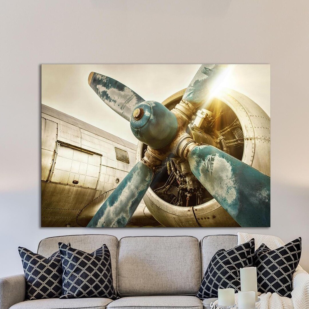 Propeller Vintage Aircraft Wall Art, Aviation Photography Canvas Print ...