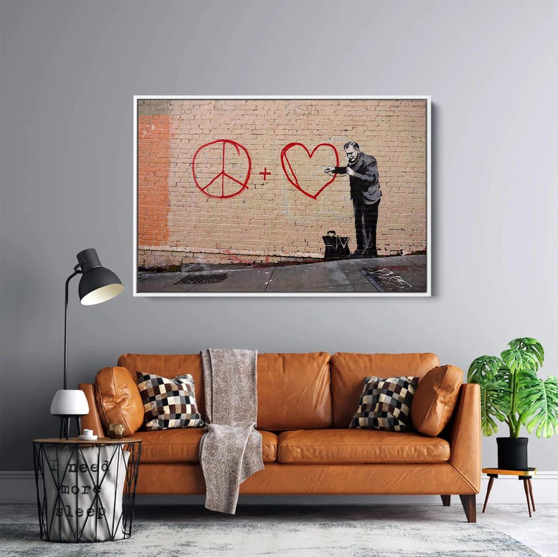 Banksy Peace and Love Doctor Canvas Art, Urban Street Pop Art Vintage ...