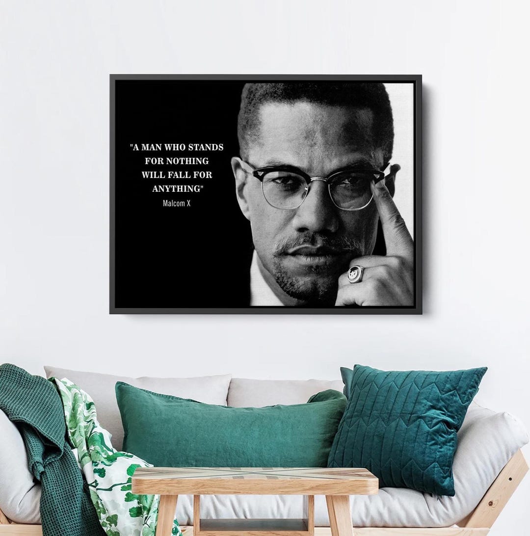 Malcolm X Motivational Quote Poster Canvas Print Art, Home Decor Framed ...