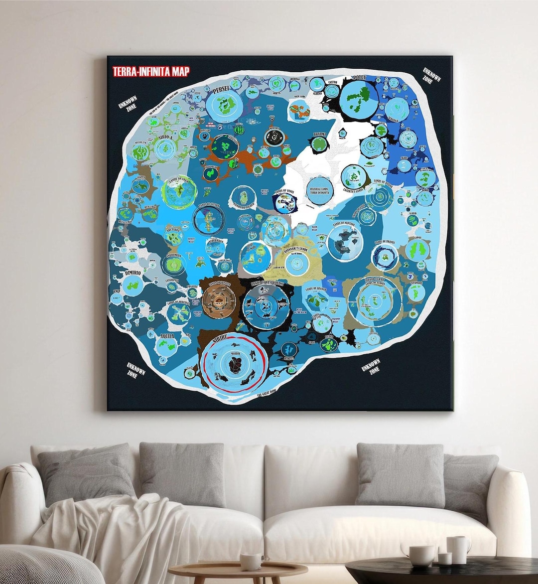 Terra Infinita Flat Earth Map High Resolution Canvas Print - Extra ...