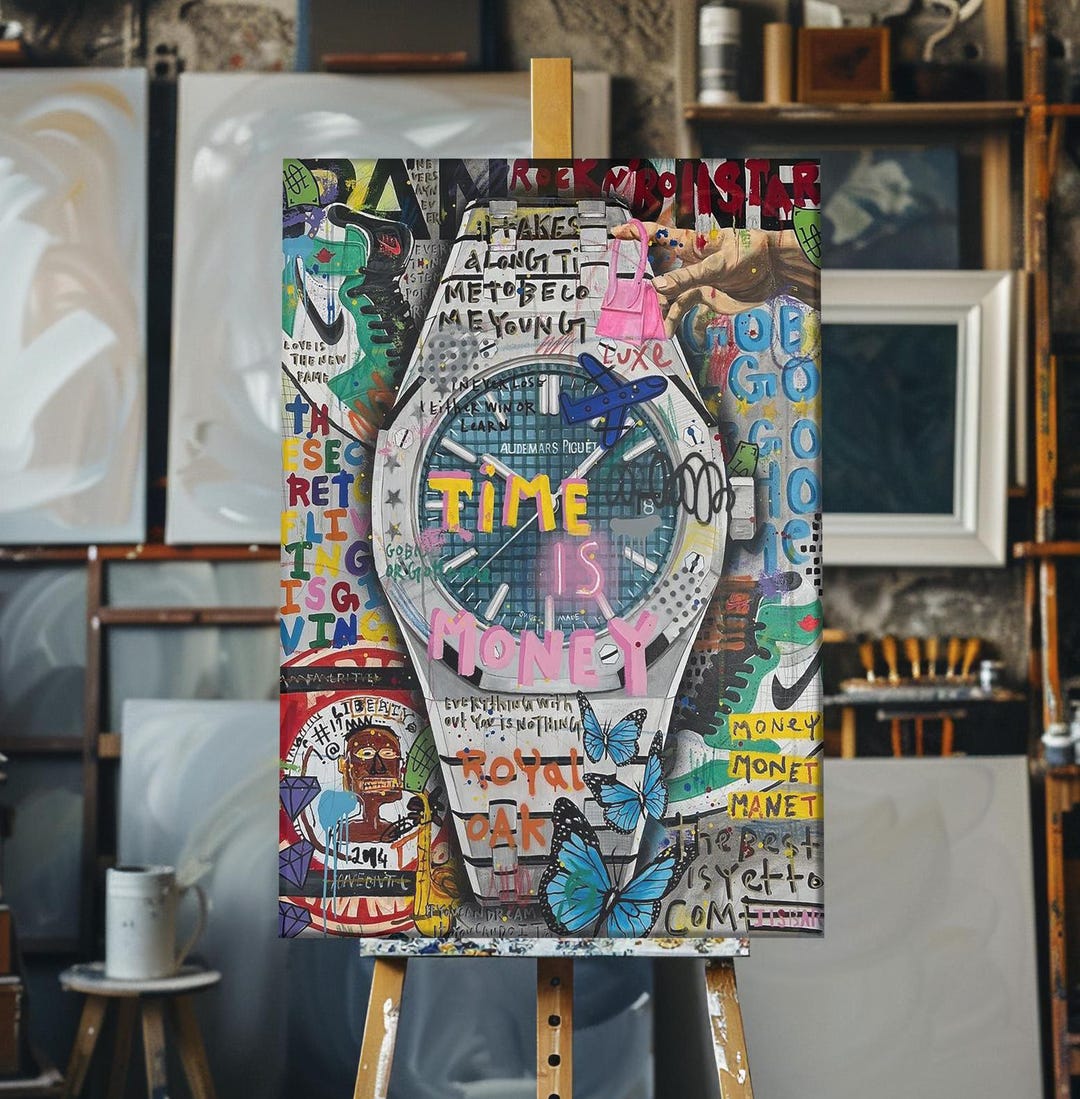 Audemars Piguet Pop Art, Time is Money Canvas, Luxury Watch Painting ...