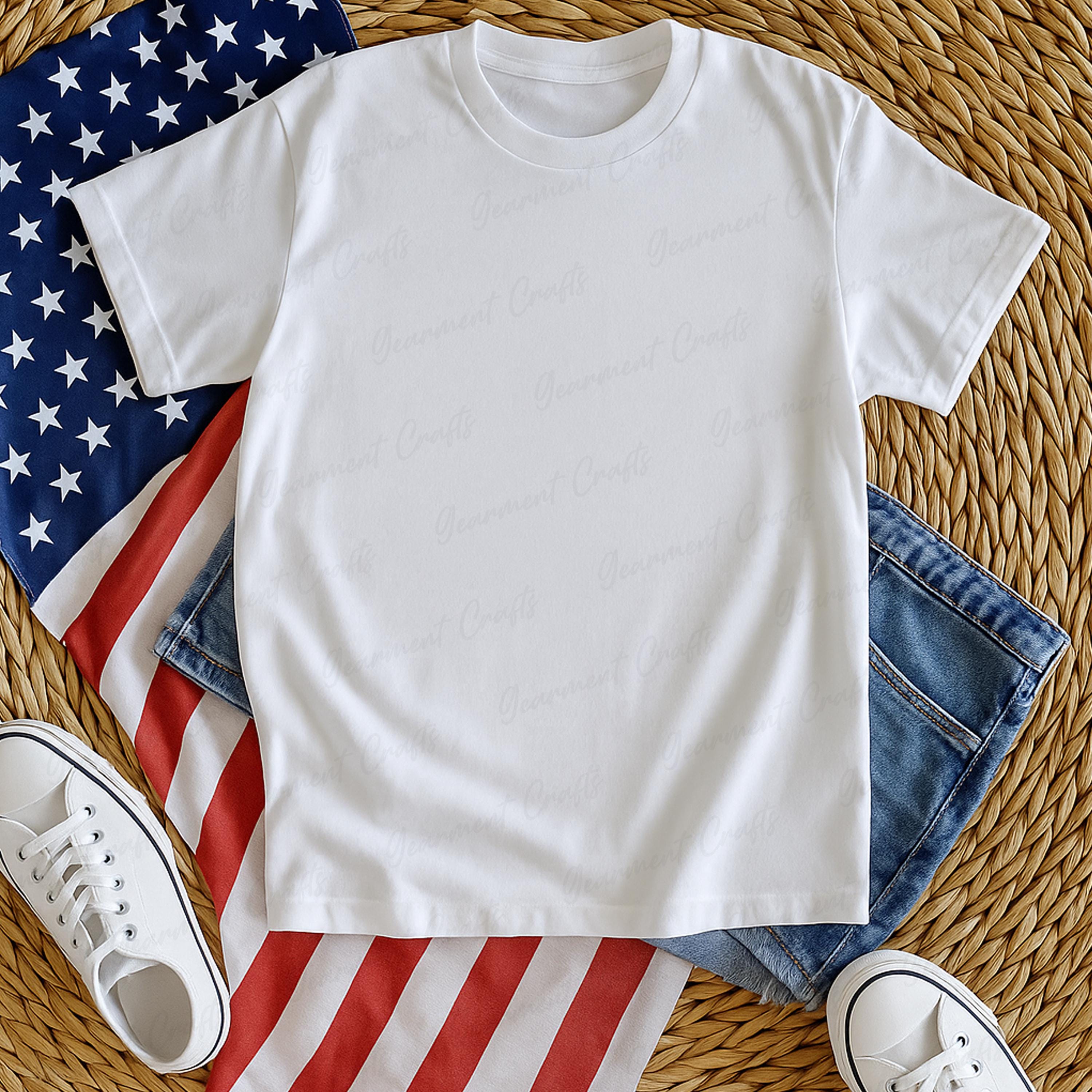 MOCKUP, White Color Shirt Mockup, 4th of July Shirt Mockup, Natural ...
