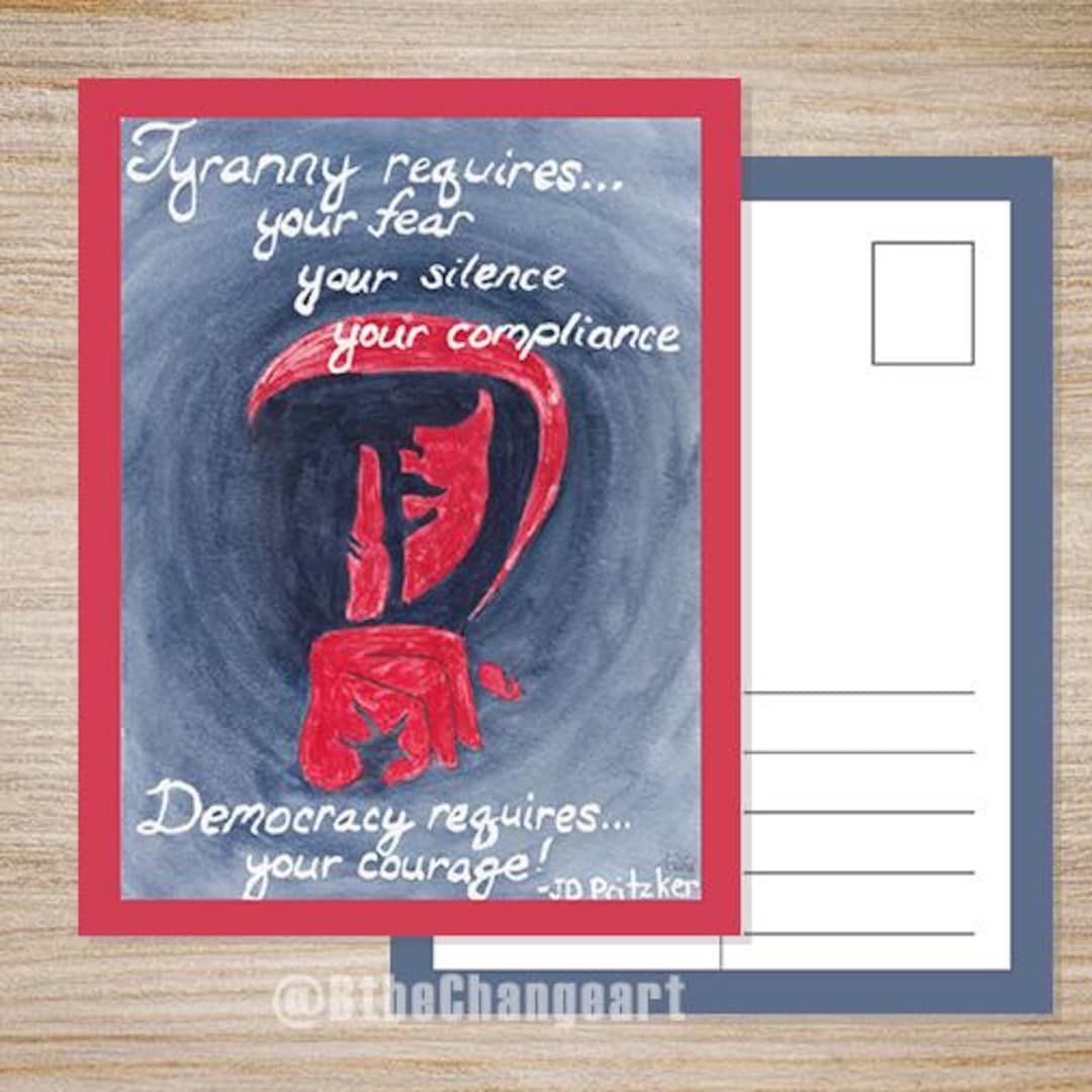 Democracy Requires Your Courage Protest Postcard – Digital Download ...