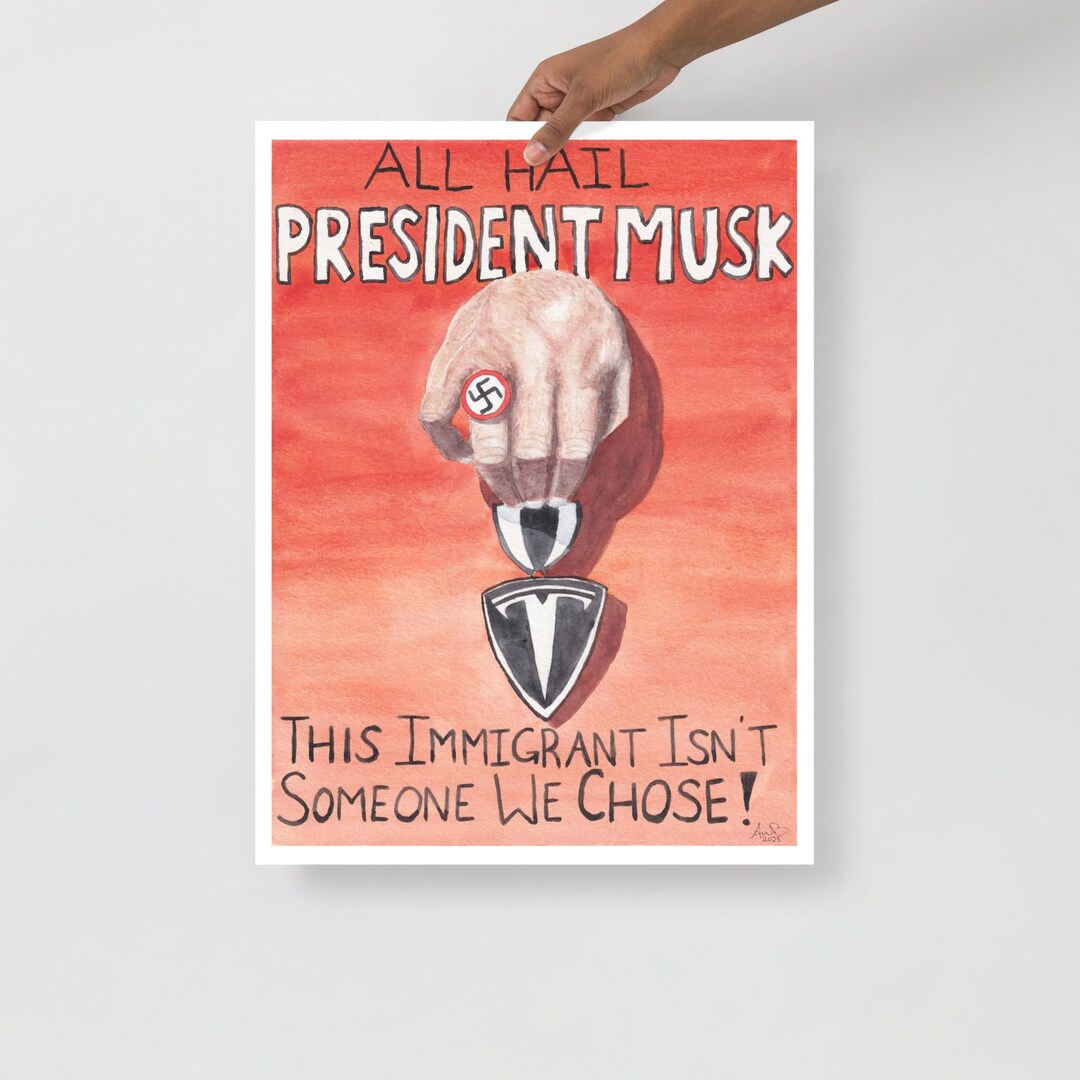 President Musk Protest Poster – Digital Download - Original Watercolor ...