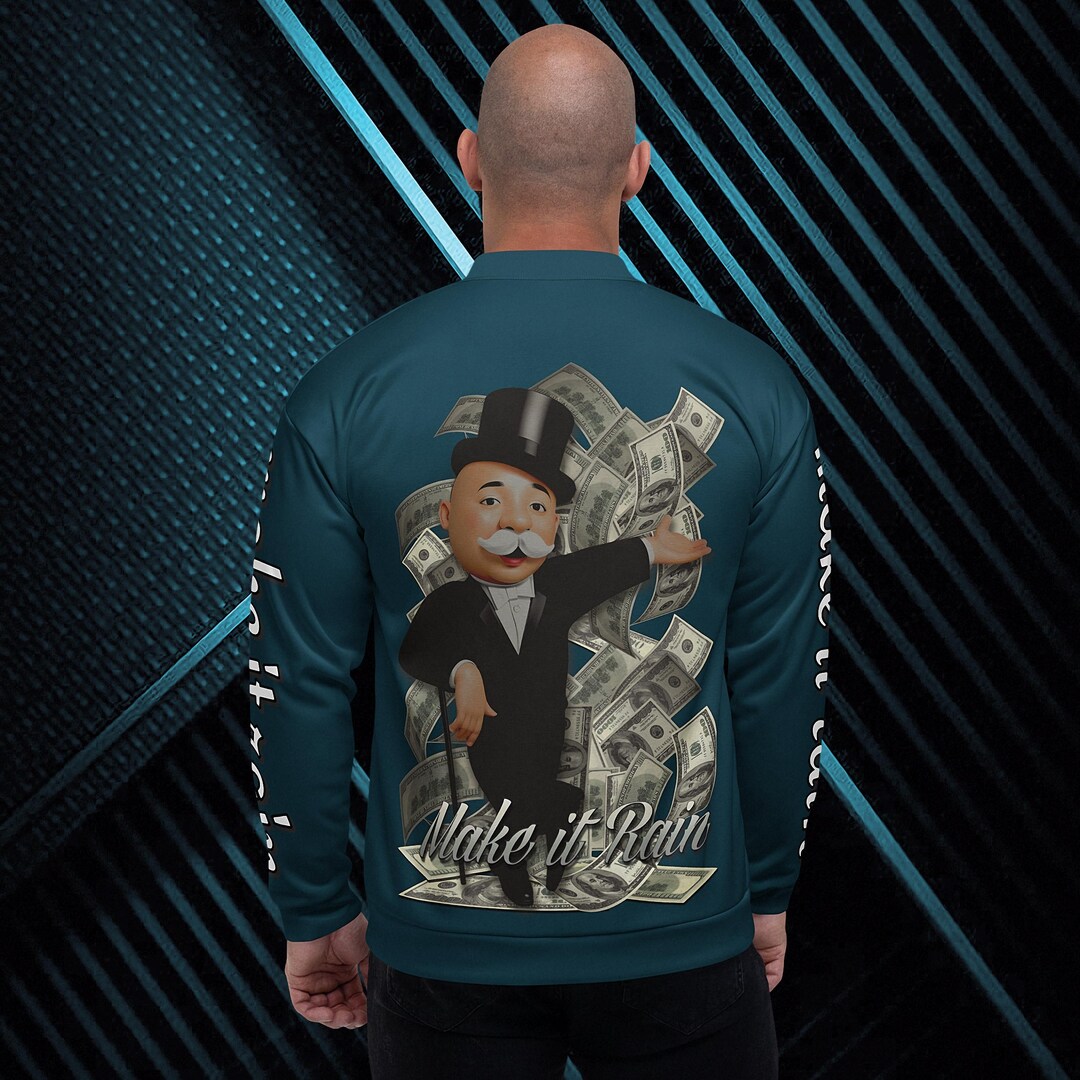 Dye Sublimation Print Bomber Jacket: "make It Rain" Design - Etsy