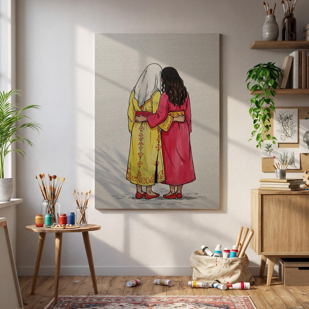 Traditional Friendship Wall Art, Two Women in Turkish Dress ...
