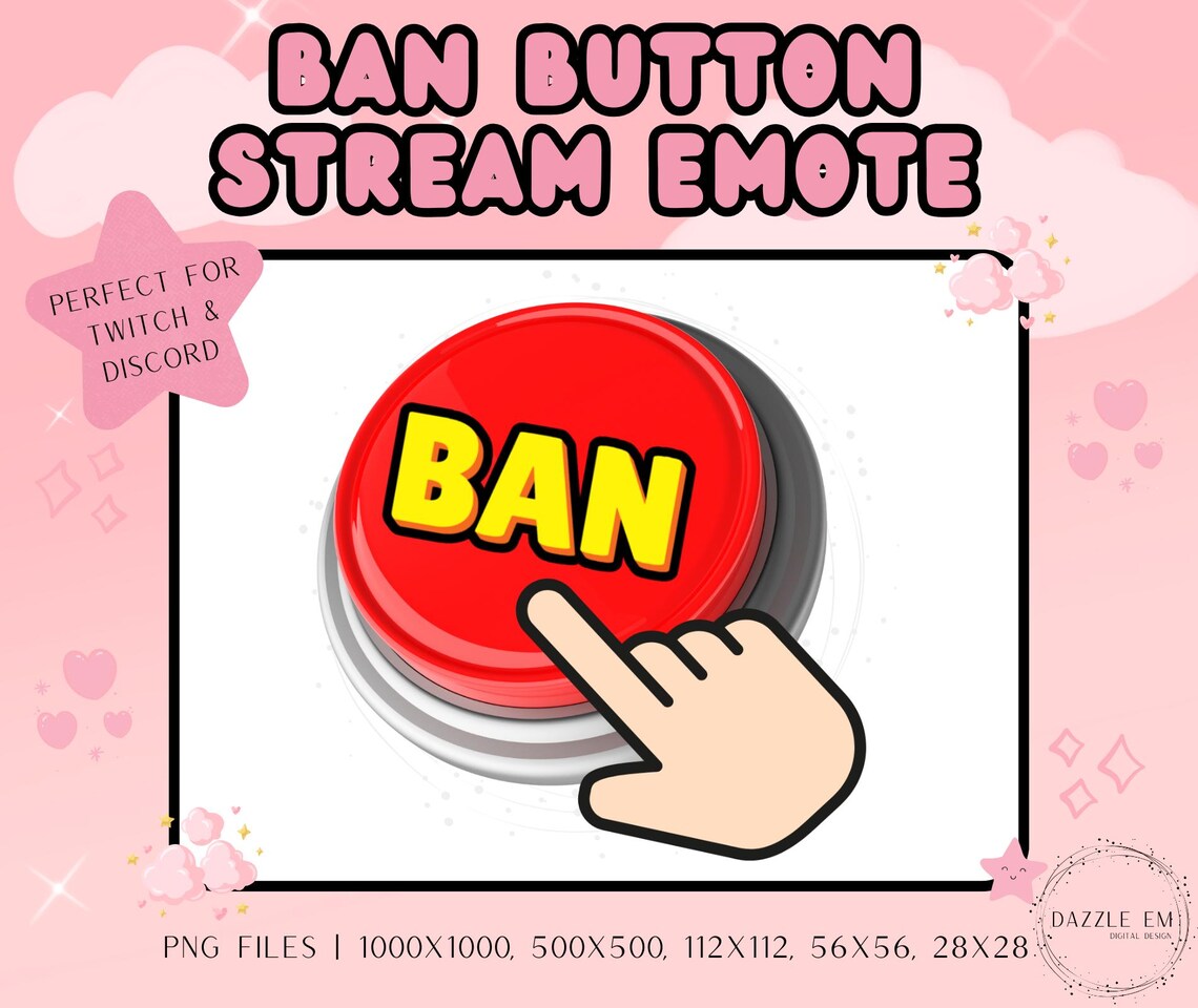Streaming Emote, Ban Button, Funny Stream Emote, Twitch Emote, Discord ...