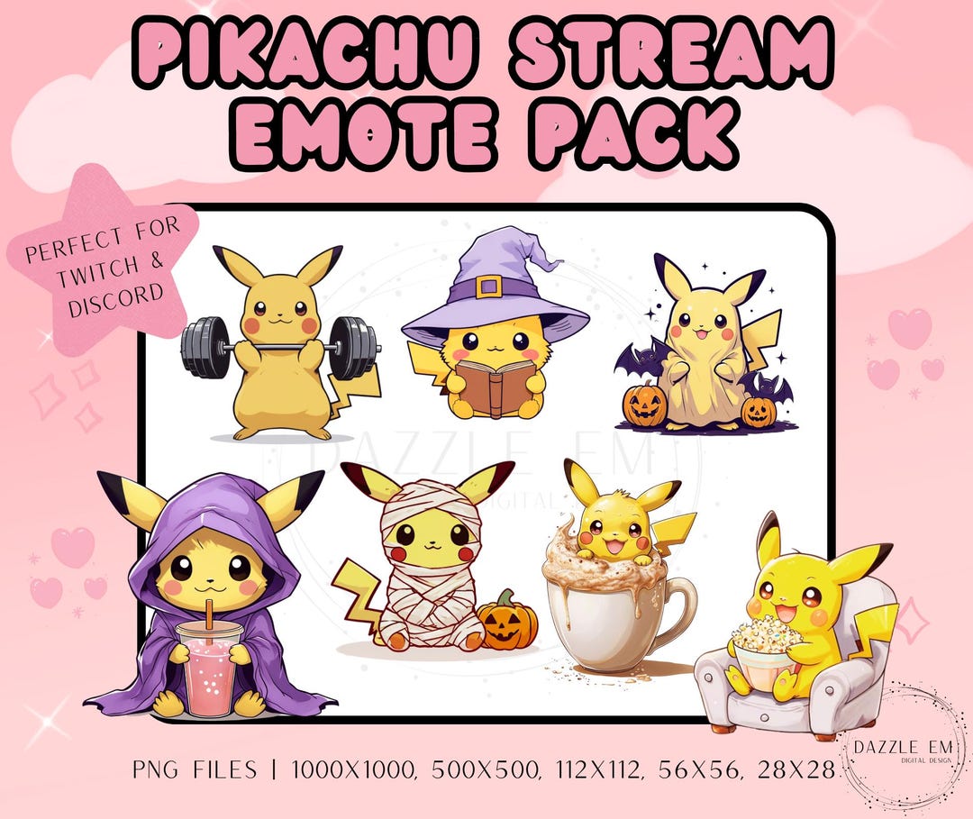 Streaming Emote Pack, Pikachu Emote Pack, Funny Stream Emotes, Twitch ...