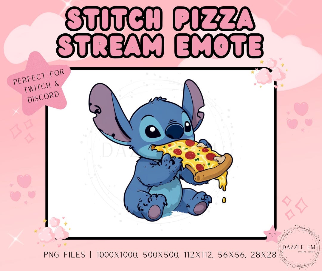 Streaming Emote - Stitch Pizza - Funny Stream Emote - Twitch Emote ...