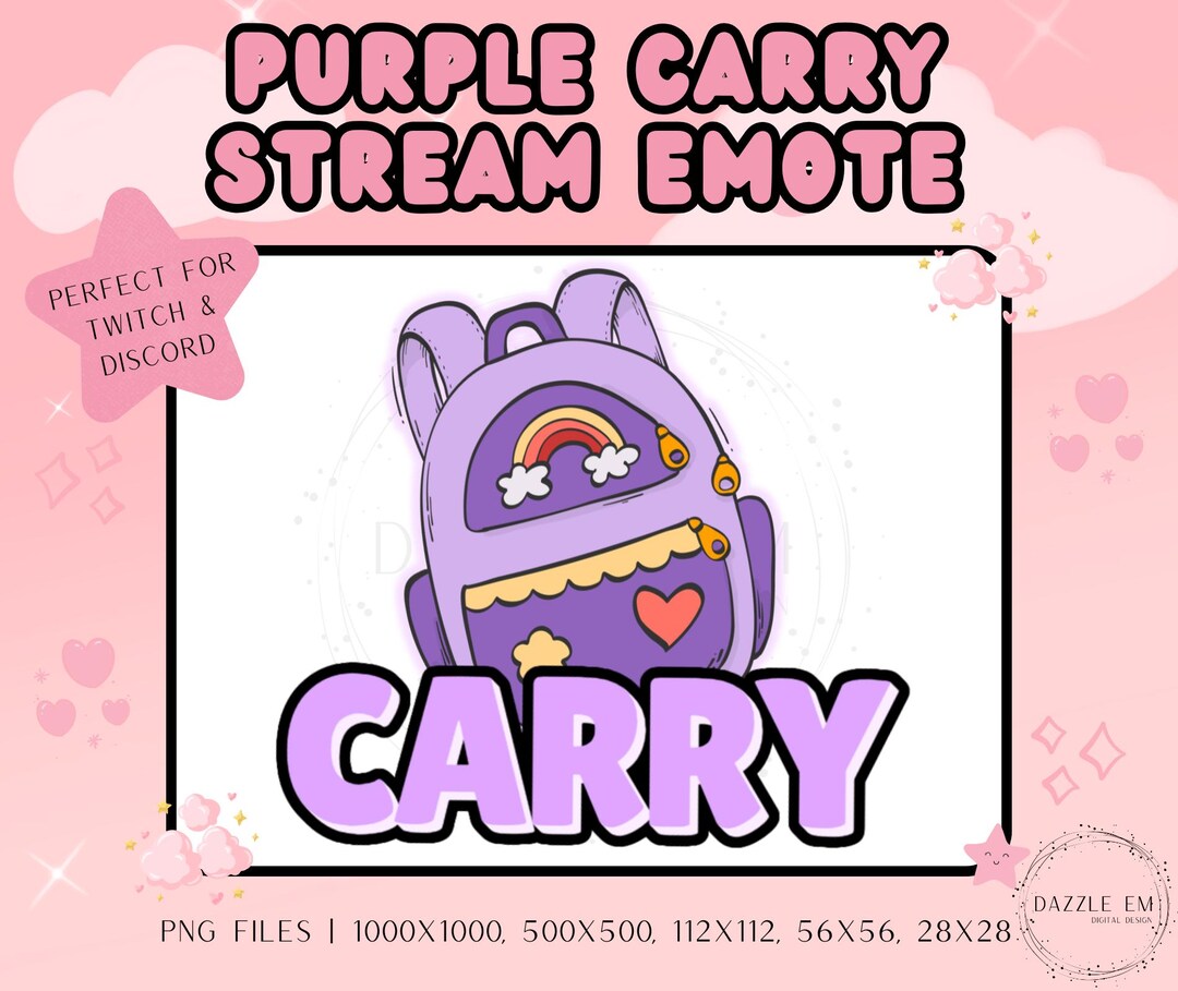 Streaming Emote - Purple Carry Emote - Funny Stream Emote - Twitch ...
