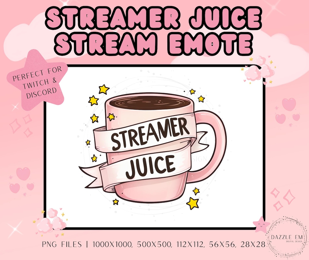 Streaming Emote - Streamer Juice - Funny Stream Emote - Twitch Emote ...