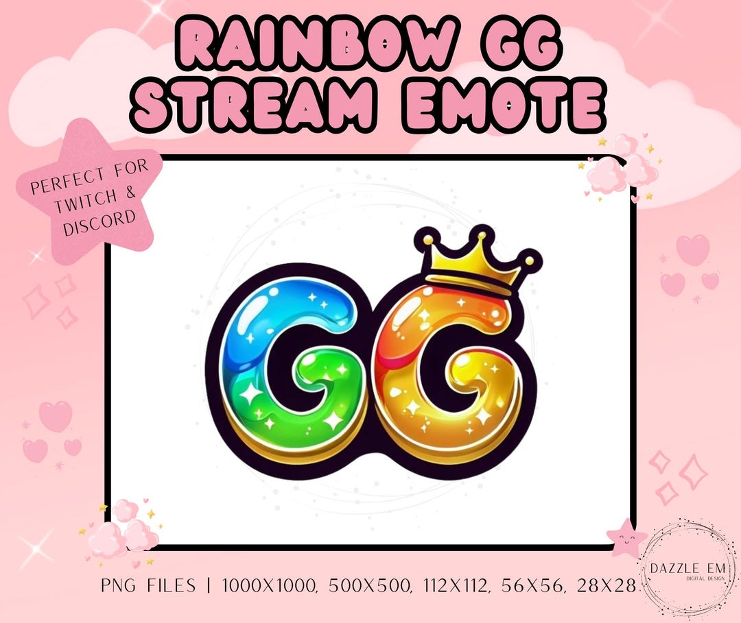 Rainbow GG Stream Emote – Funny Twitch/discord Emote (digital Download ...