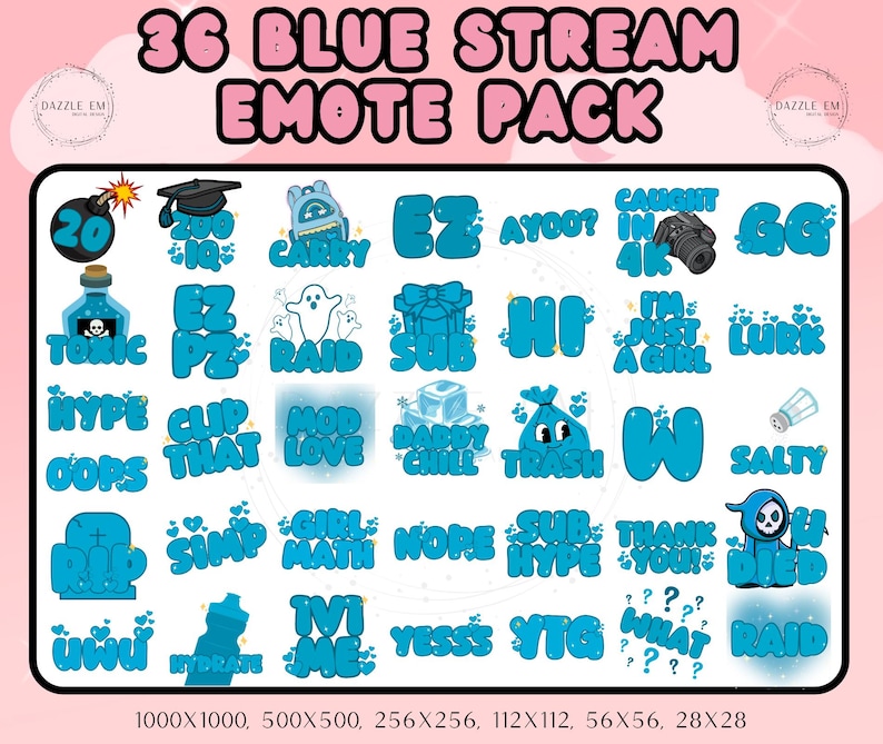 Blue Emote Pack, 35+ Blue Emotes, Funny Stream Emotes, Twitch Emotes ...