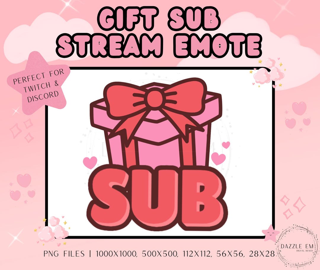 Streaming Emote - Pink Gift Sub Emote - Funny Stream Emote - Twitch ...