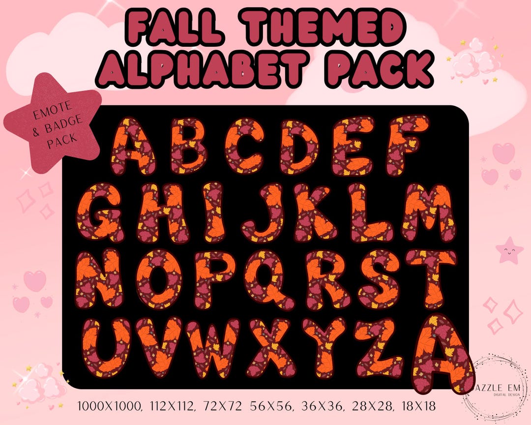 Fall Alphabet Letter Emotes, Themed Letters, Twitch Discord for ...