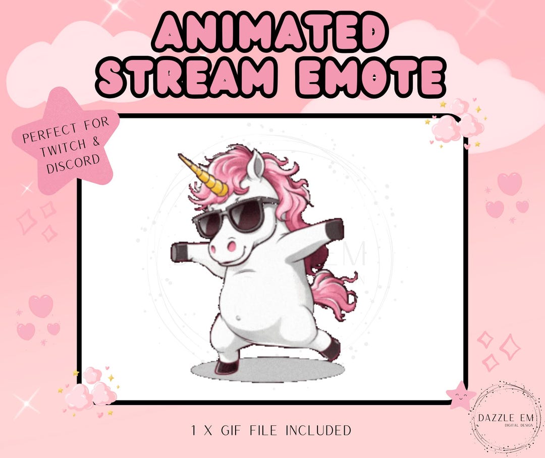 Animated Emote, Dancing Unicorn Emote, Funny Stream Emote, Twitch Emote ...