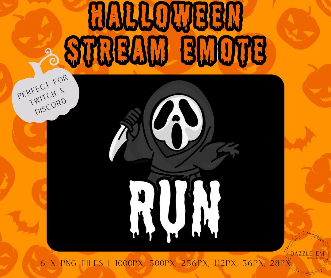 Halloween Streaming Emote, Scary Run Emote, Spooky Stream Emote, Stream ...