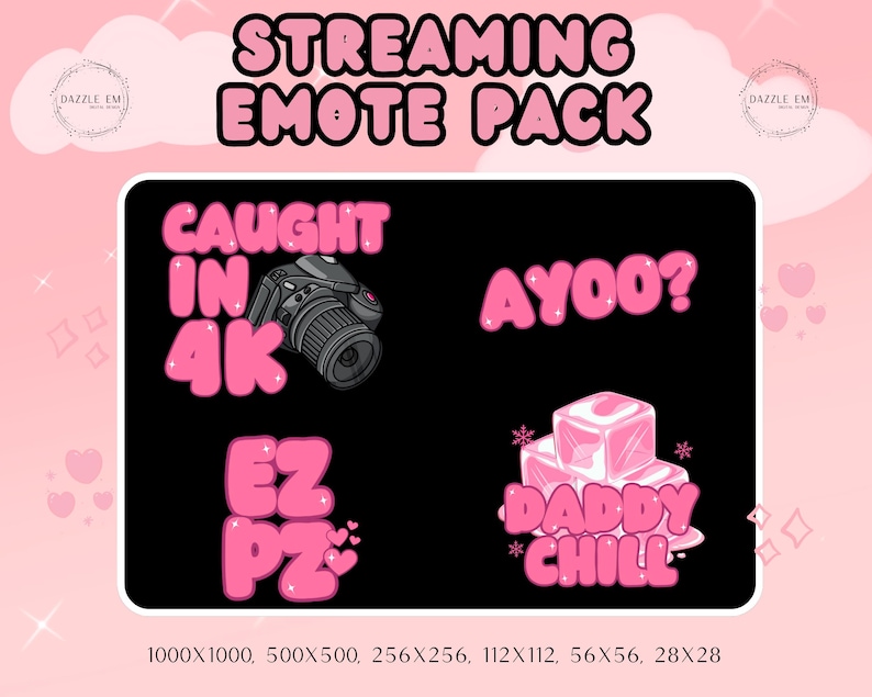 Pink Twitch Pack, 35+ Trending Emotes, Girly Emote, for the Girls ...
