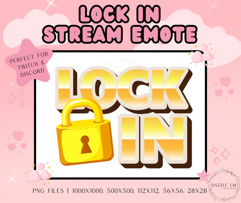 Lock in Stream Emote, Funny Twitch Kick Discord Emote (PNG, Instant ...