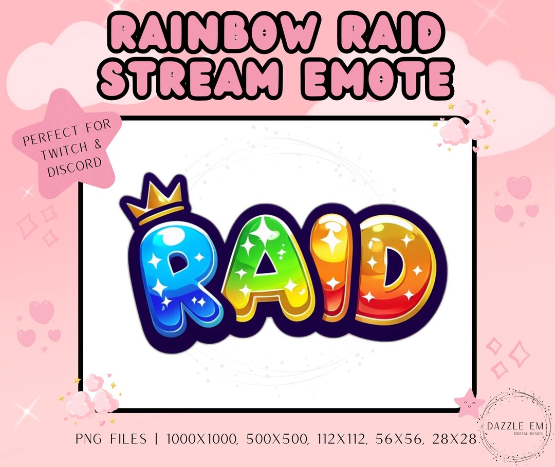 Streaming Emote - Rainbow Raid - Funny Stream Emote - Twitch Emote ...