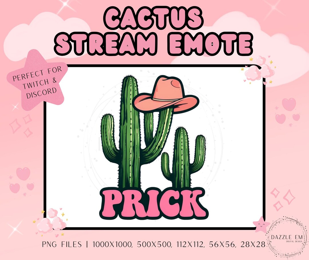 Streaming Emote, Prick Cactus Emote, Funny Stream Emote, Twitch Emote ...