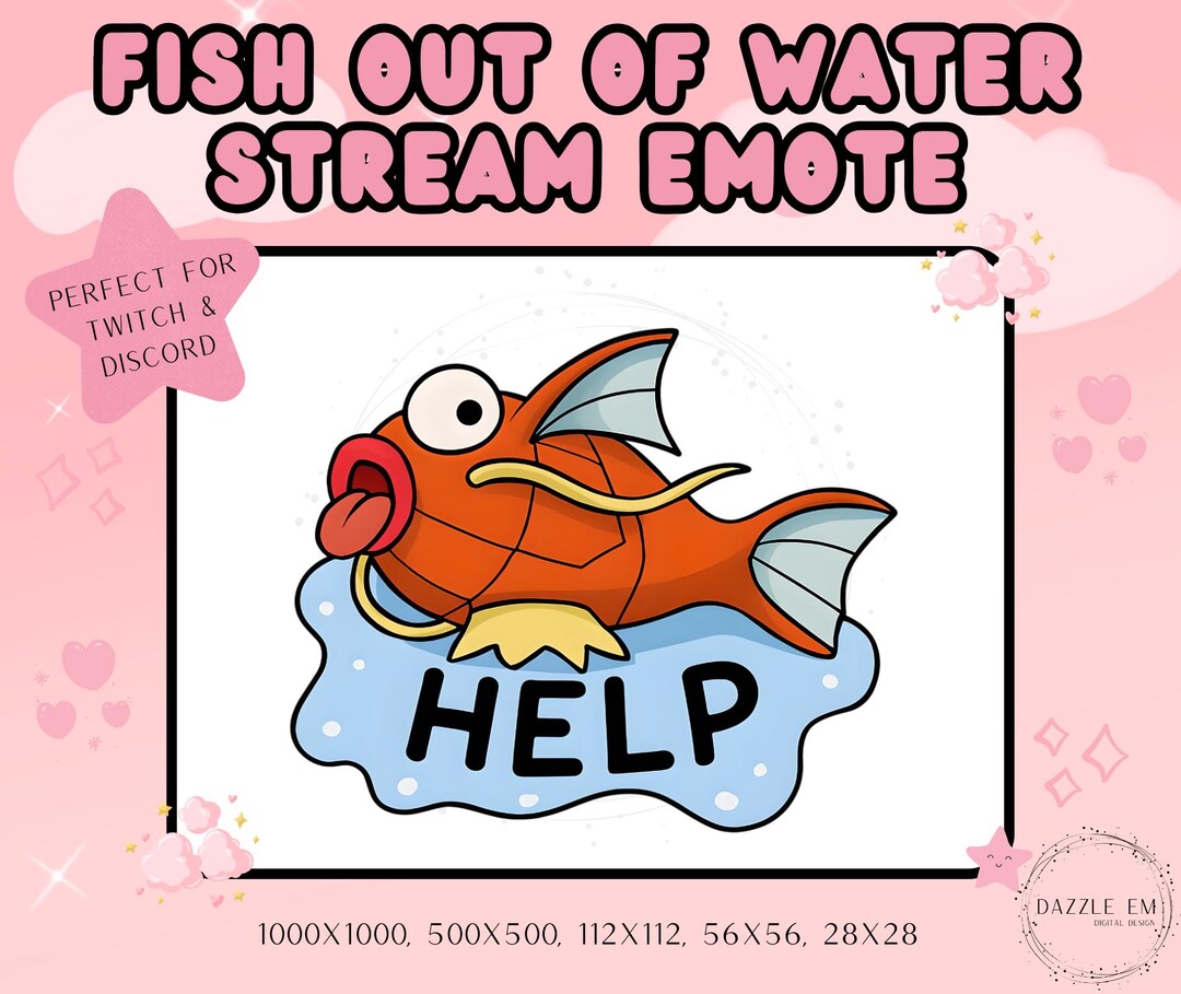 Fish Out of Water Stream Emote – Funny Twitch/discord Emote (digital ...