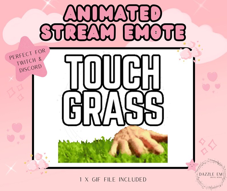 Animated Emote, Touch Grass, Funny Stream Emotes, Twitch Discord for ...