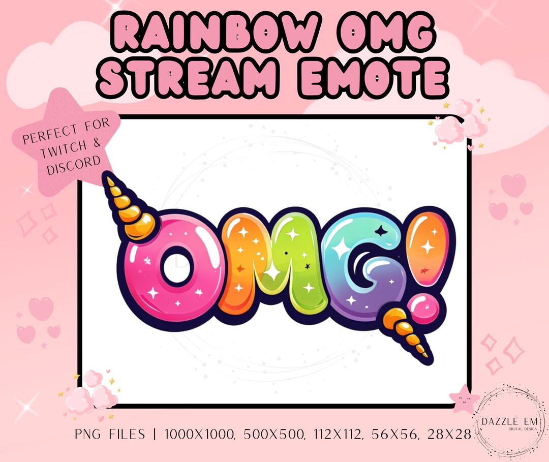 Streaming Emote - Rainbow OMG - Funny Stream Emote - Twitch Emote ...