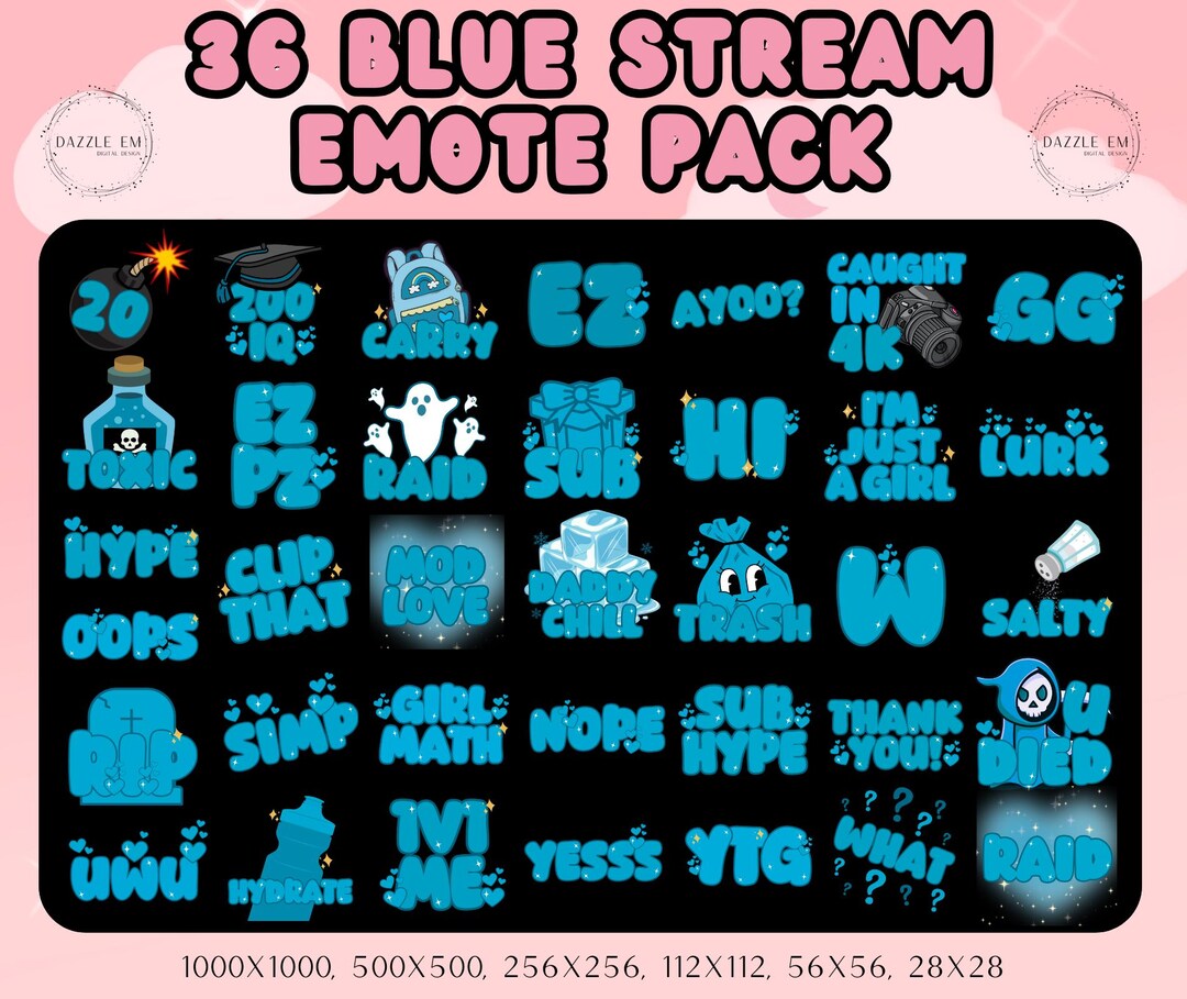 Blue Emote Pack, 35+ Blue Emotes, Funny Stream Emotes, Twitch Emotes ...