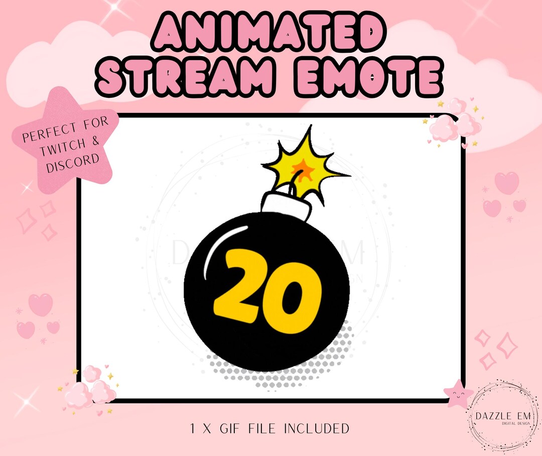 Animated Emote, 20 Bomb Emote, Funny Stream Emote, Twitch Emote ...