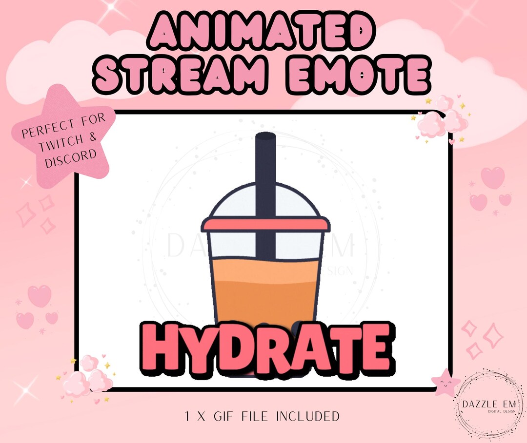 Animated Emote, Hydrate Emote, Funny Stream Emote, Twitch Emote ...