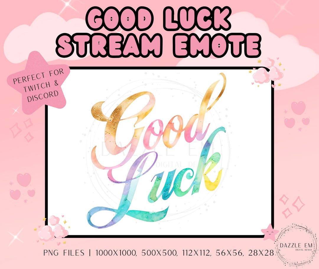 Streaming Emote, Good Luck Text Emote, Funny Stream Emote, Twitch Emote ...