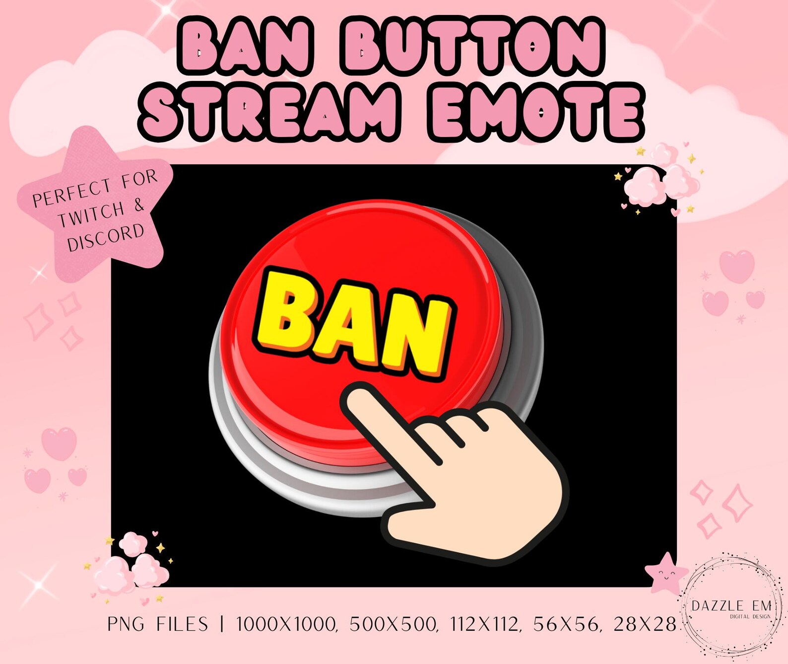 Ban Button Stream Emote, Funny Twitch/discord Emote (digital Download ...