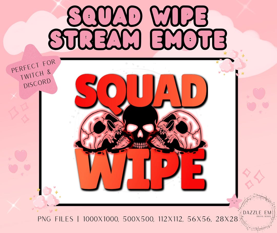 Streaming Emote, Red Squad Wipe Emote, Kawai Stream Emote, Twitch Emote ...
