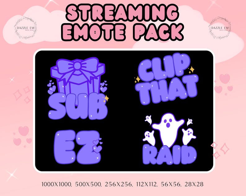 Purple Twitch Emotes, 35+ Trending Emote Pack, Discord, for Streamers ...