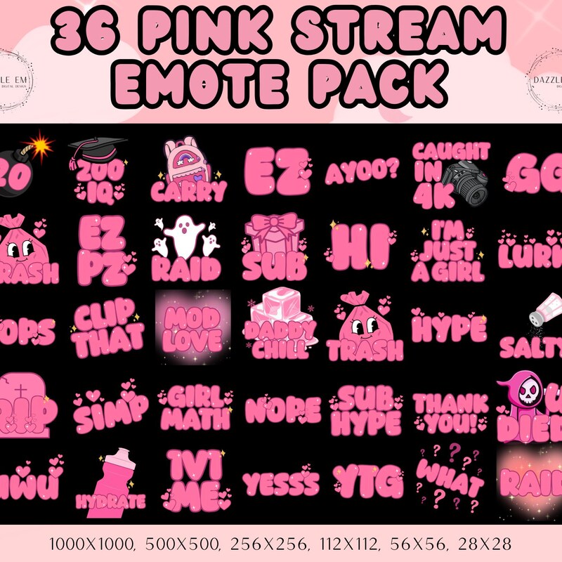 Twitch Emotes Girl Pink - Etsy