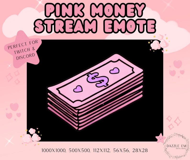 Streaming Emote - Pink Money Emote - Funny Stream Emote - Twitch Emote ...