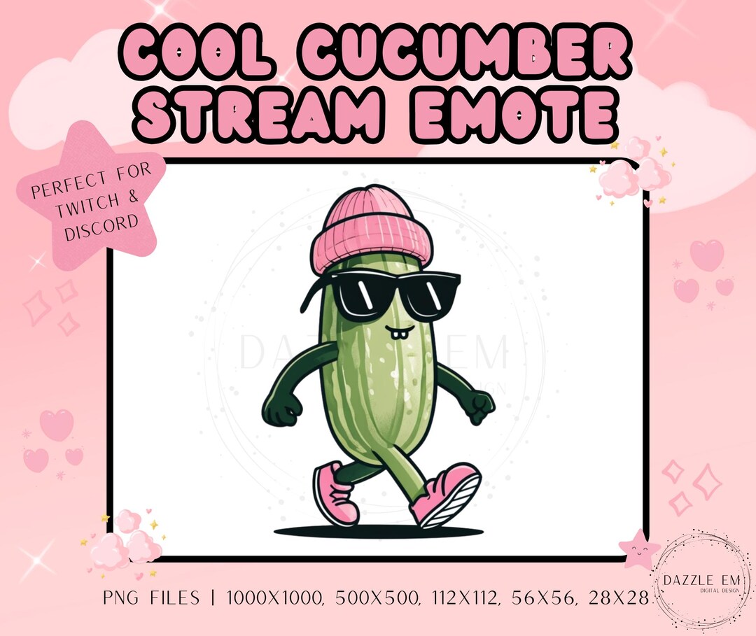 Streaming Emote - Cool Cucumber - Funny Stream Emote - Twitch Emote ...