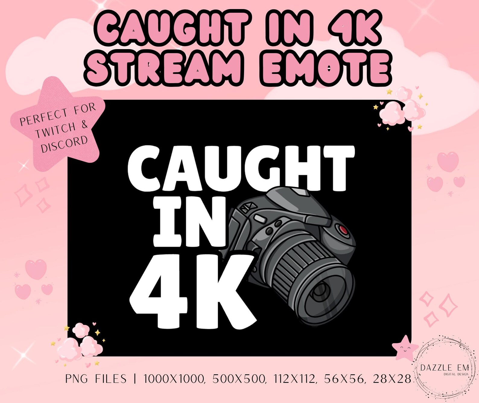 Streaming Emote, Caught in 4K, Funny Stream Emote, Twitch Emote ...