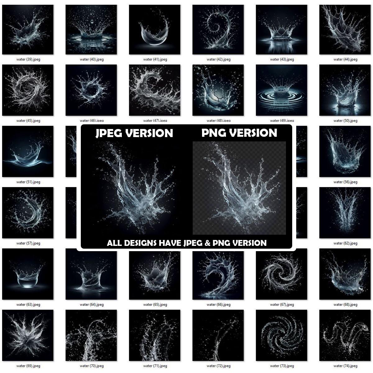 Water Splash Overlays, Transparent Background, Photoshop Overlays ...