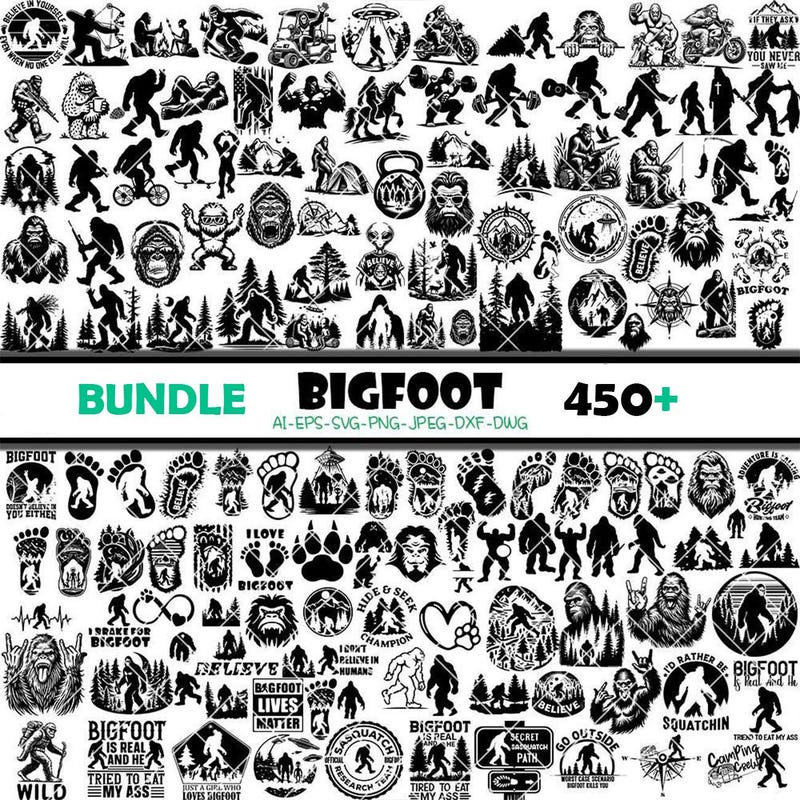 Bigfoot Clip Art Png - Etsy
