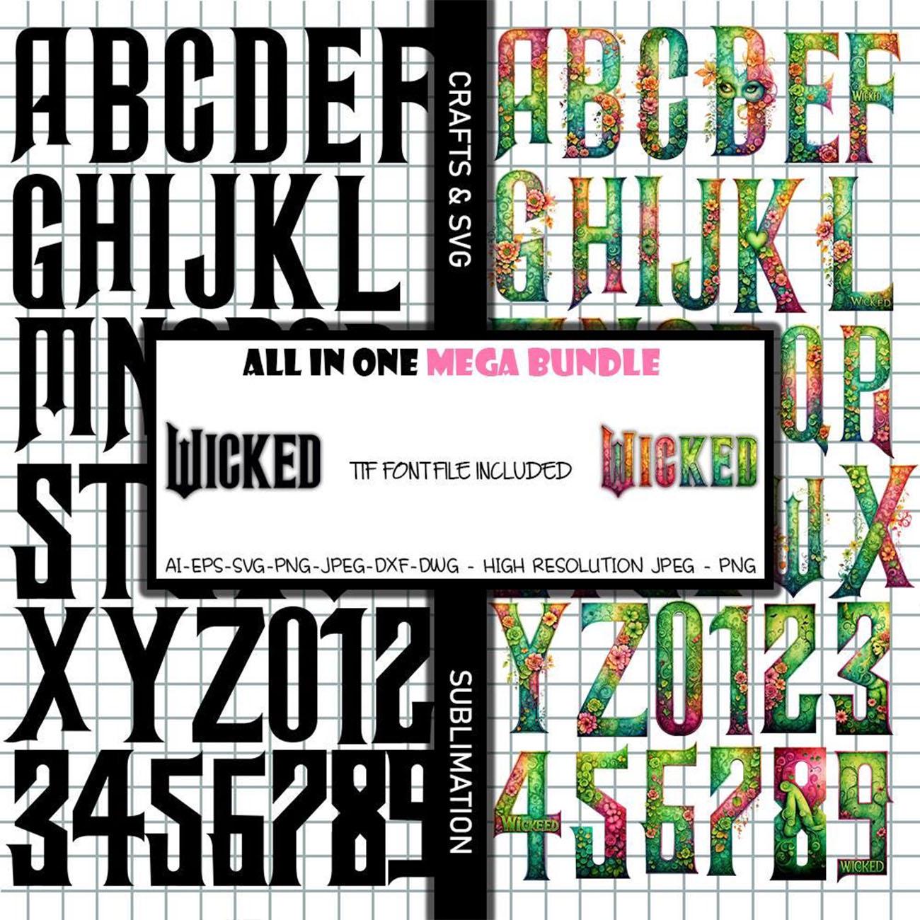 Wicked Font Svg, Wicked Musical Movie Font SVG, TTF, Wicked Musical ...