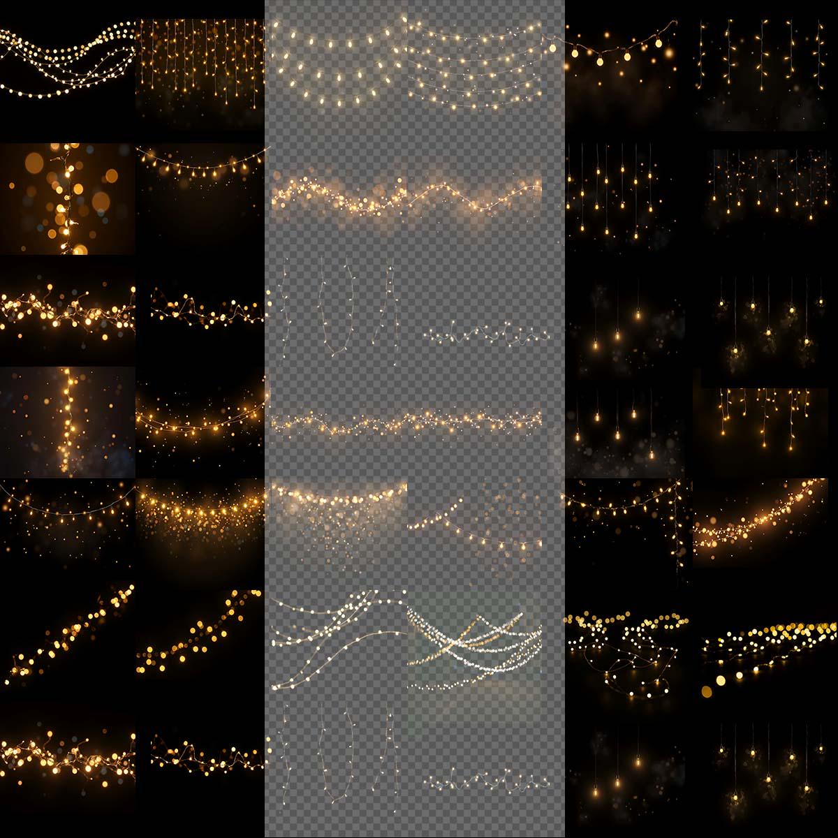 Digital String Lights. Fairy Lights. High Resolution Overlays With ...