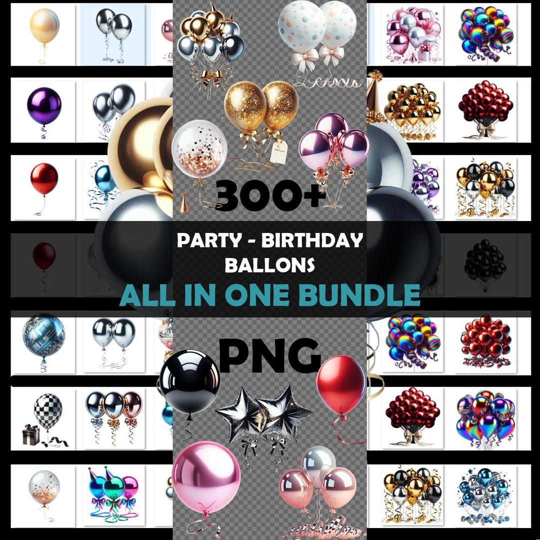 Balloon Clipart Bundle: Birthday Party Decorations (digital Download ...