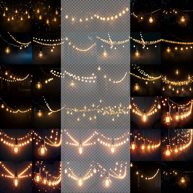 Digital String Lights. Fairy Lights. High Resolution Overlays With ...