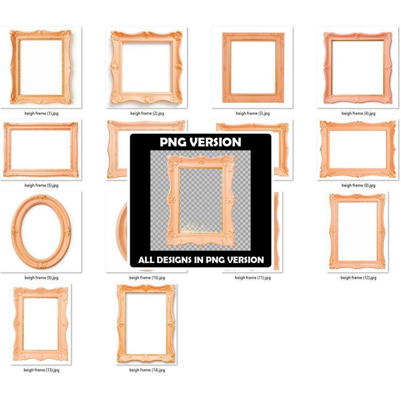 Digital Frame PNG Overlays, Photo Frame Clipart, Photoshop Frame ...