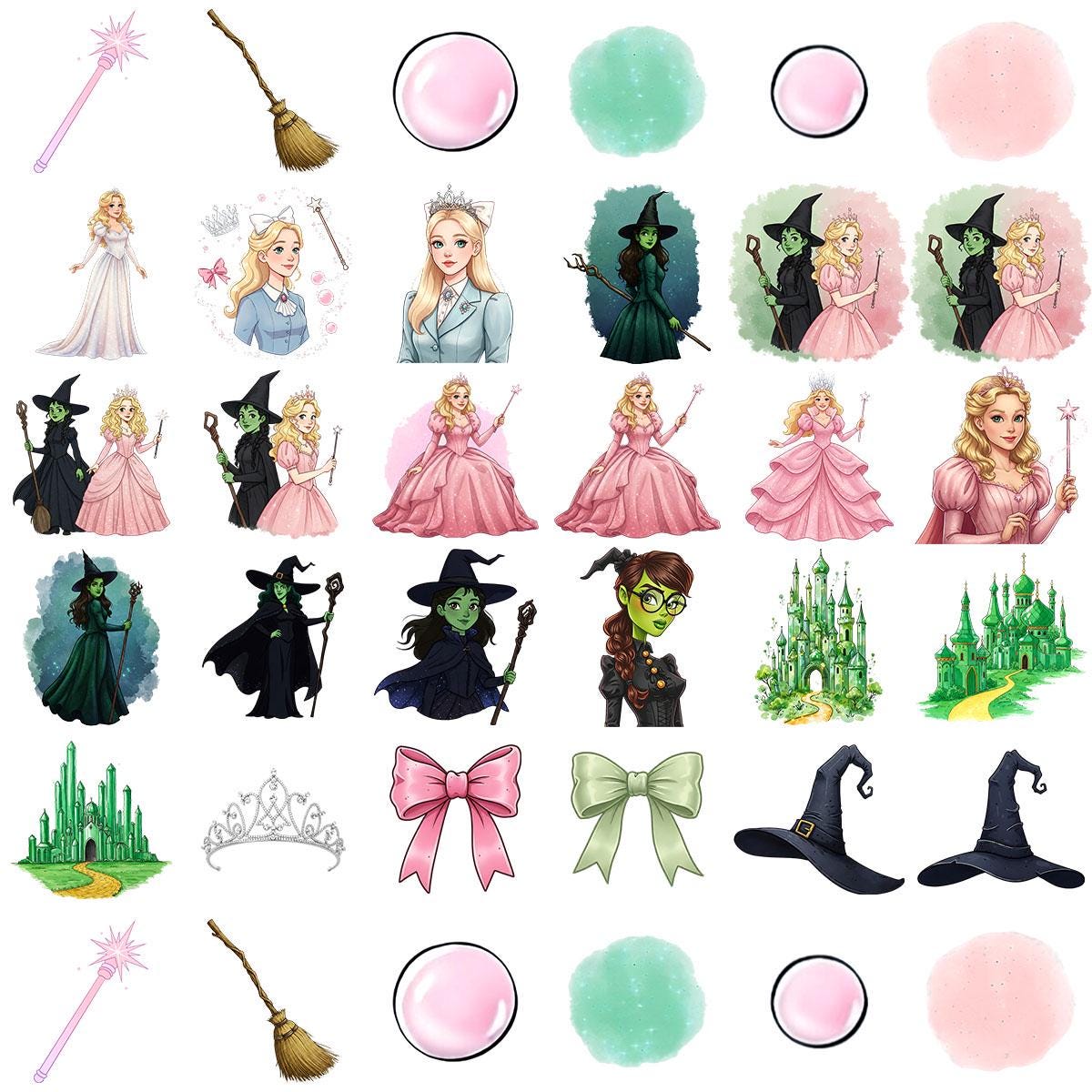 Wicked Clip Art Water Color, Elphaba PNG, Glinda, Witches, Emerald City ...